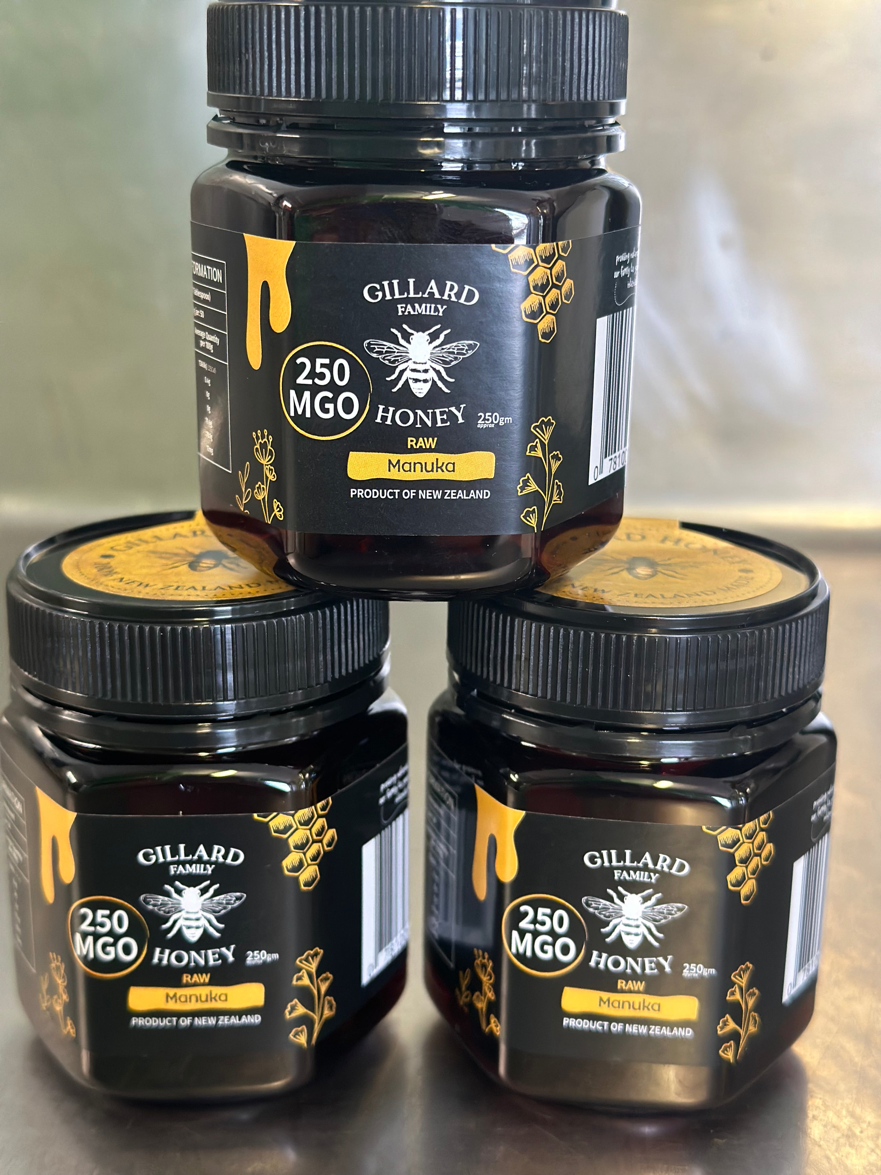 Raw Manuka 250mgo 250gms – Gillard Family Honey